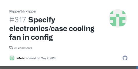 Specify Electronics Case Cooling Fan In Config Issue Klipper D Klipper GitHub