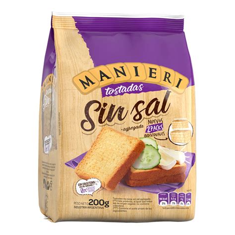 Tostadas De Mesa Manieri Sin Sal 200g Masonline Más Online