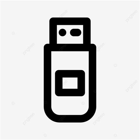 Usb Flash Drive Icon Vector Black And White Sign Usb Icon Flash Drive