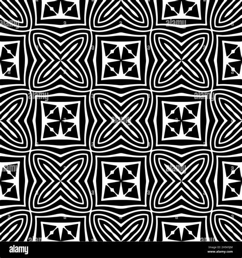 Vector Geometric Seamless Patternmodern Geometric Background With Abstract Shapesmonochromatic