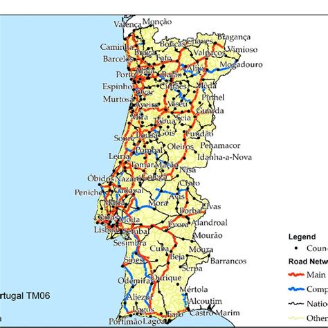 Mainland Portugal Road Network In 2020 Download Scientific Diagram