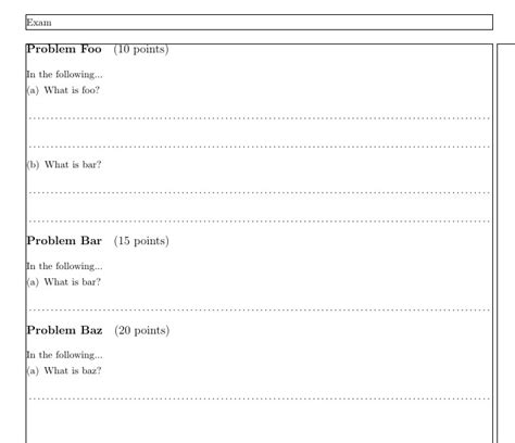 Consistent Spacing In Exam Package TeX LaTeX Stack Exchange
