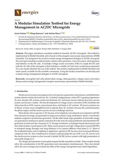PDF A Modular Simulation Testbed For Energy Management In AC DC Microgrids