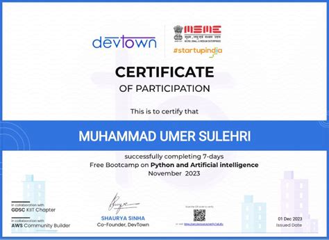 Umer Sulehri On Linkedin Python Artificialintelligence Devtowncertification Techenthusiast