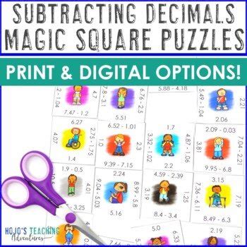 Subtracting Decimals Through The Hundredths Place Print Digital Options HoJo S Teaching
