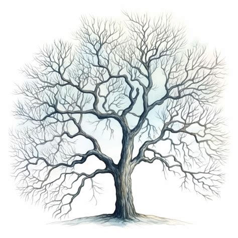 Premium Photo A Painting Of A Bare Tree With No Leaves On It Generative Ai