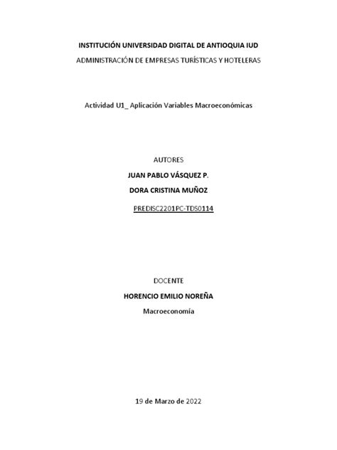 Aplicación Variables Macroeconómicas Pdf Inflación Perú