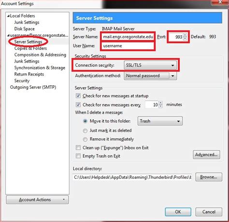 configuring thunderbird information technology and computing support