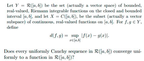 Solved Let Y R [a B] Be The Set Actually A Vector Space