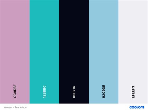 I Generated Some Color Palettes Based On Each Of The Weezer Albums R Weezer