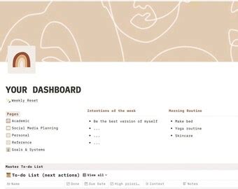 PLR That Girl Notion Template Digital Planner Aesthetic Productivity Tool Time Management