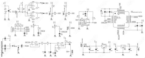 Schematic Diagram Of Digital Electronic Device On Paper Sheet Vector Drawing Electrical Circuit