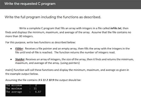 Solved The Programming Language Is C Please Write The