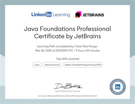 Java Jetbrains Jdbc Datastructures Oop Certification Learning Tulasi Rao Panga
