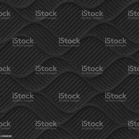 배경 파도 모양 3d 그림에 릴리프 패턴이있는 검은 색 원활한 질감 0명에 대한 스톡 사진 및 기타 이미지 0명 검은색 고체 Istock