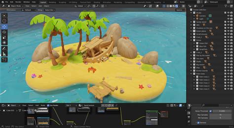 Artstation Procedural Materials For Blender Scene With Objects And