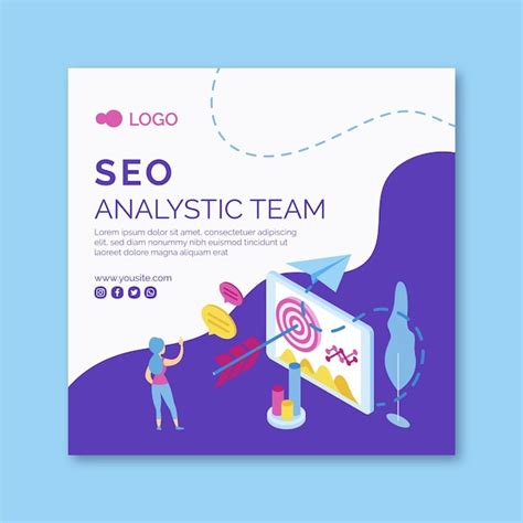 Premium Vector Seo Squared Flyer Template