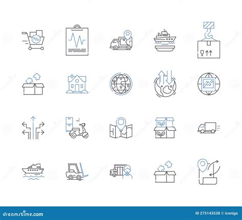 Logistic Business Outline Icons Collection Logistics Business