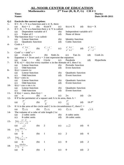 mathematics 2nd year ch 1 pdf function mathematics variable