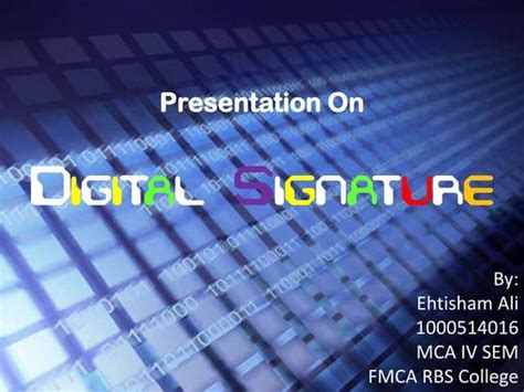 digital signature cryptography ppt