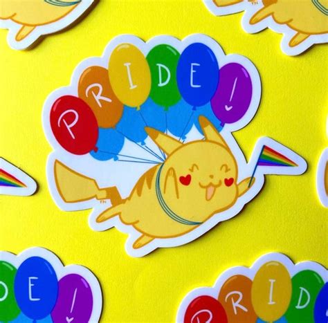 Pikachu Pride Float Pokémon Sticker Gay Pride Lesbian Etsy Sweden