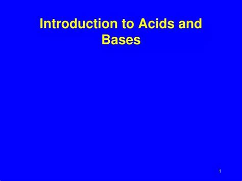 PPT Introduction To Acids And Bases PowerPoint Presentation Free Download ID