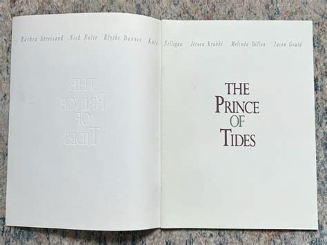 The Prince Of Tides 1991 Original Program Book Movie Poster Hollywood Movie Posters