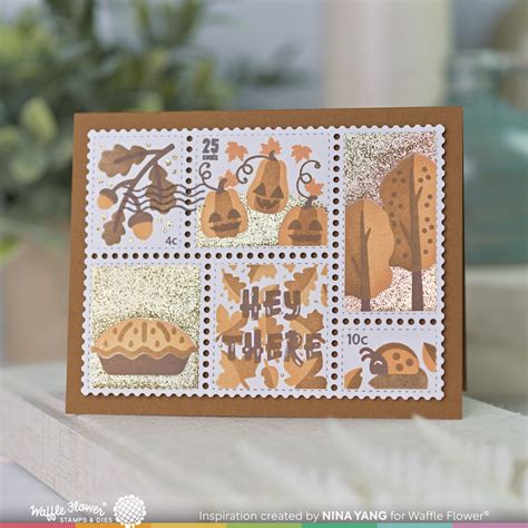 Postage Collage Fall Stencil