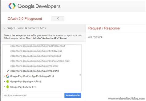 Tech Blog Access User Profile API Via Google OAuth Playground