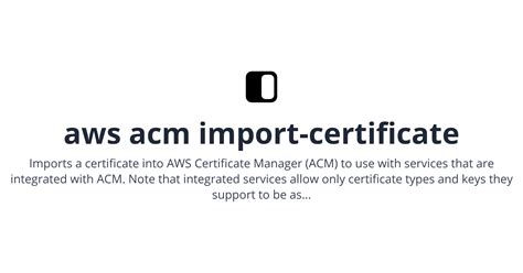 Aws Acm Import Certificate Fig