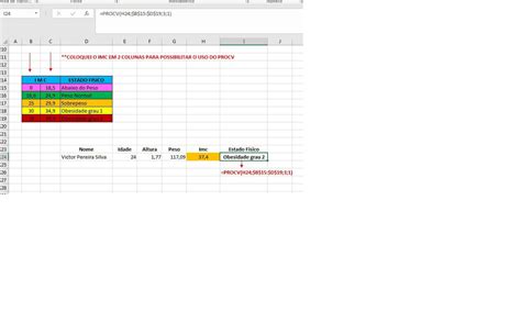Tabela IMC Resolvido Fórum Microsoft Office