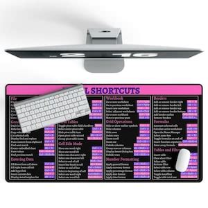 Excel Shortcuts Desk Mat Excel Shortcuts Mouse Pad Desk Mat Mouse Pad Accountant Excel
