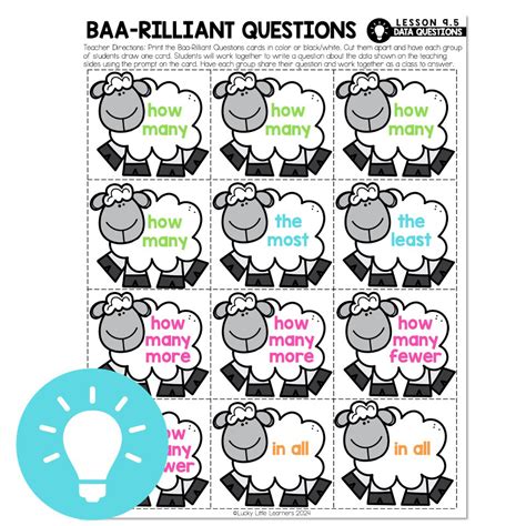 lucky to learn math 1st grade lesson 9 5 data questions mini