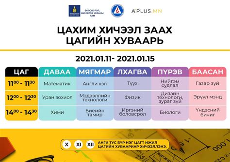 Сурагчдын амралтад зориулсан теле хичээлийн хуваарь