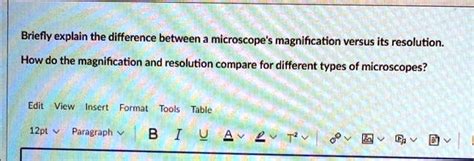 solved briefly explain the difference between a microscope s