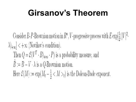 Ppt Girsanovs Theorem From Game Theory To Finance Powerpoint Presentation Id 1108700