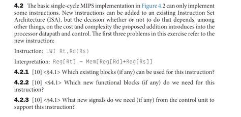 Solved 42 The Basic Single Cycle Mips Implementation In