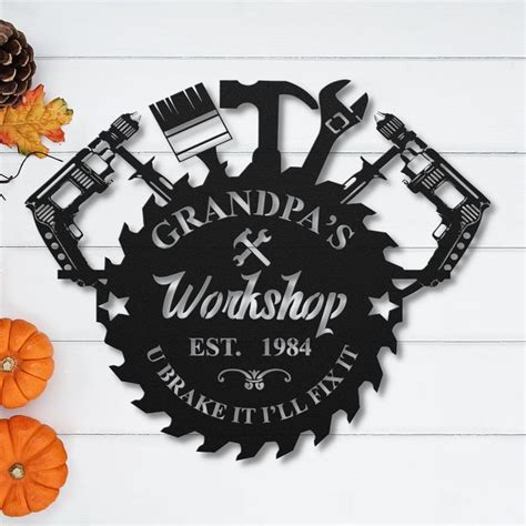 Workshop Metal Sign Custom Workshop Sign Papas Workshop Metal Sign