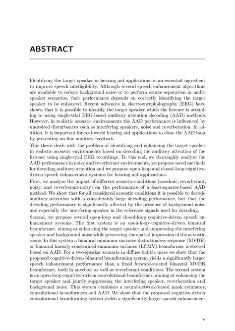 cognitive driven speech enhancement using eeg based auditory attention
