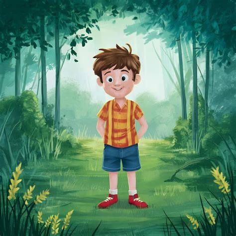 Catoon Boy Wearing Glasses Cartoon Character Premium Ai Generated Image