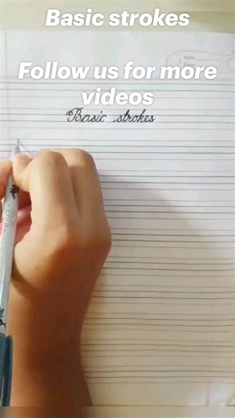 Basic Strokes For Cursive Handwriting Follow Us For More Videos