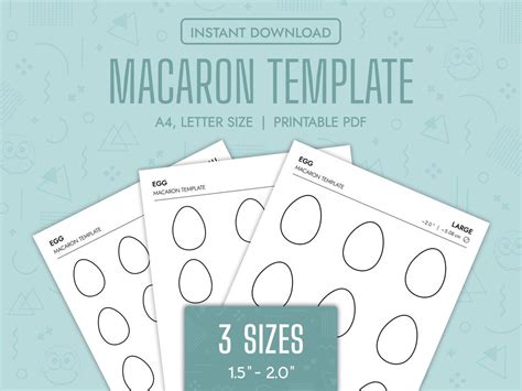Egg Macaron Templates Printable Easter Egg Macaron Templates Bundle Egg