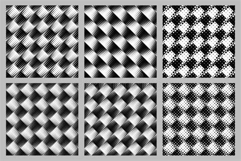 Seamless Geometrical Rounded Diagonal Square Pattern Background Design Set Stock Vector