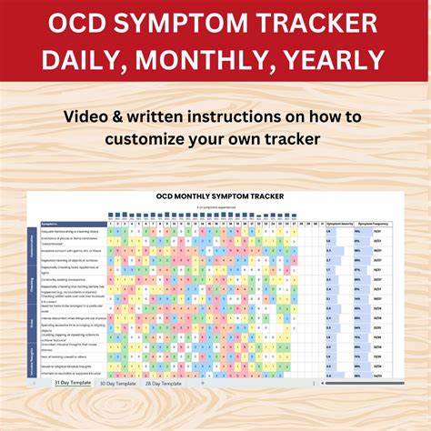 Ocd Symptom Tracker Spreadsheet Ocd Symptom Tracking Excel Obsessed