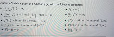solved 2 points sketch a graph of a function f x with the