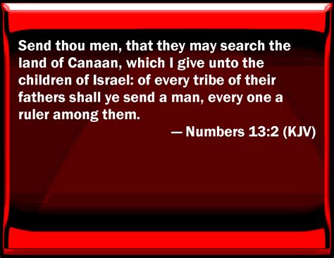 Numbers 132 Send You Men That They May Search The Land Of Canaan