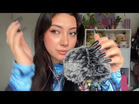 ASMR fluffy mic scratching + clicky ramble 💚 | Whispered - YouTube