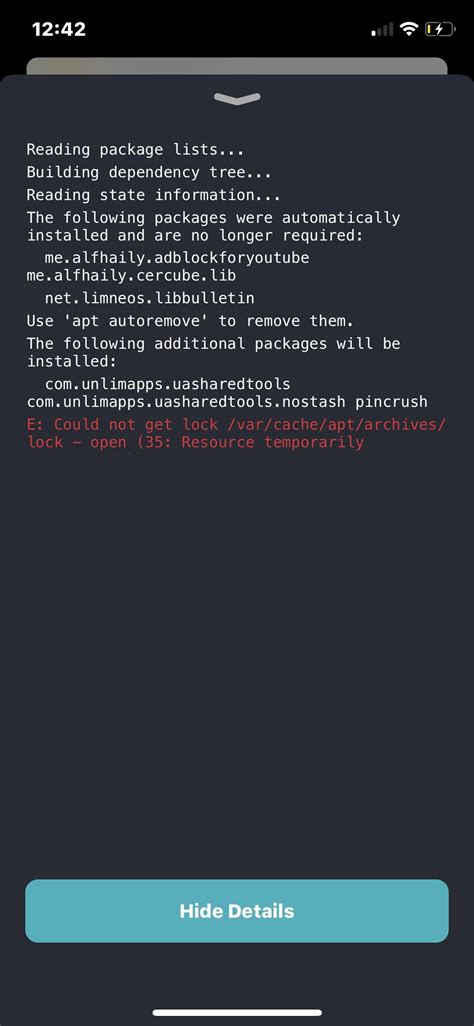 Question I Can No Longer Install Tweaks Due To This Error Using A