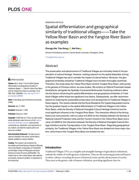 Pdf Spatial Differentiation And Geographical Similarity Of Traditional Villages Take The