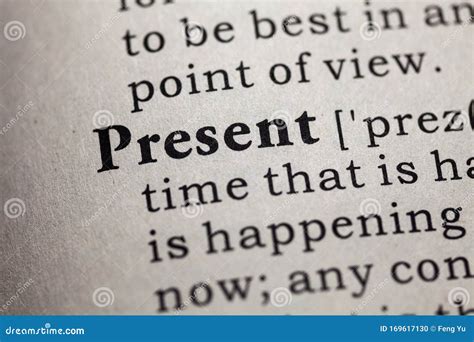 Definition Of The Word Present Stock Photo Image Of Concepts